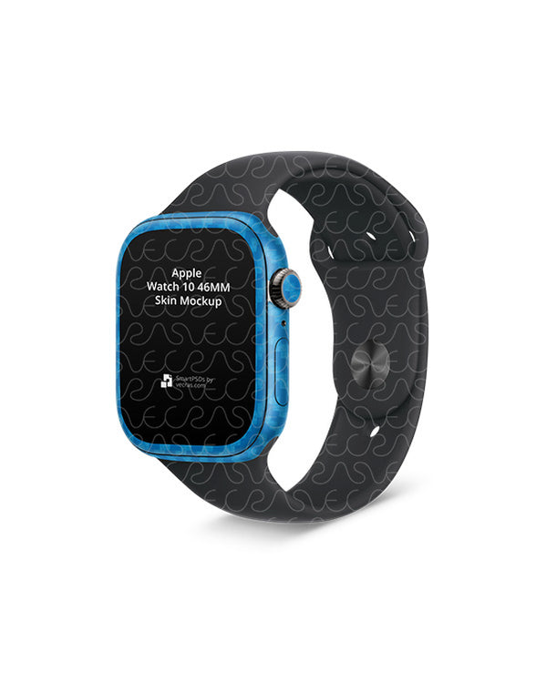 Apple Watch 10 46mm (2024) Vinyl Skin Mockup PSD Template — VecRas
