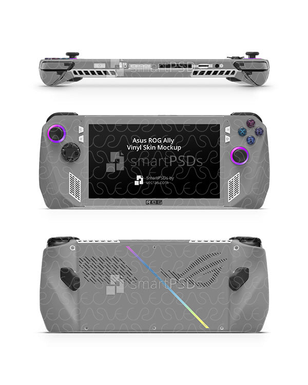ROG Ally Gaming Console (2023) Vinyl Skin Mockup PSD Template — VecRas