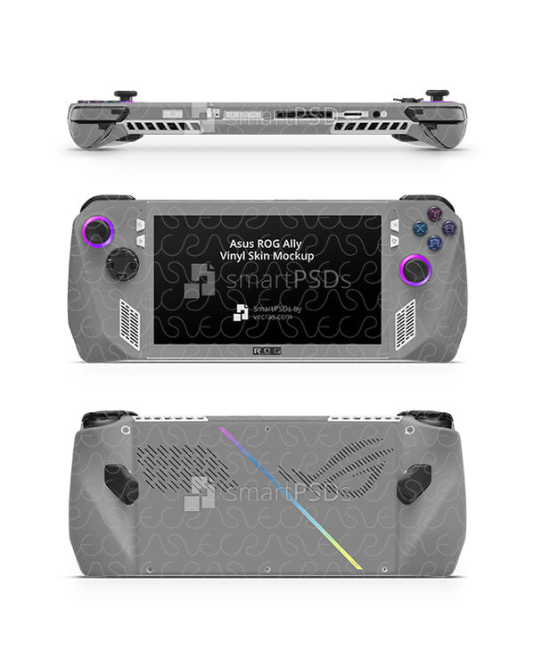 ROG Ally Gaming Console (2023) Vinyl Skin Mockup PSD Template — VecRas