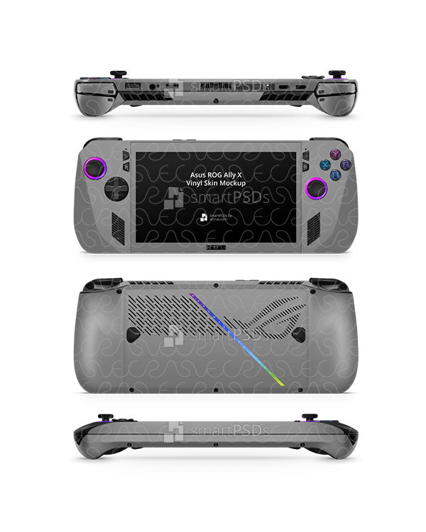 ROG Ally X Gaming Console (2024) Vinyl Skin Mockup PSD Template — VecRas