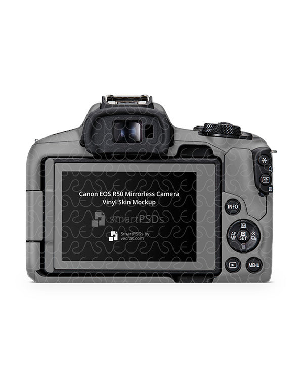 Canon EOS R50 Camera (2023) Vinyl Skin Mockup PSD Template — VecRas
