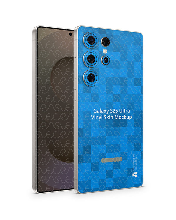 Galaxy S25 Ultra (2025) Vinyl Skin Mockup PSD Template Angled — VecRas