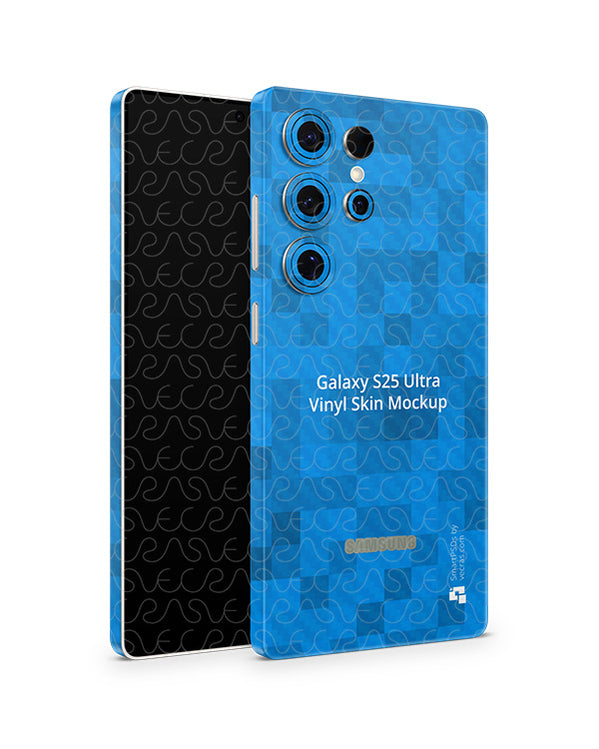 Galaxy S25 Ultra (2025) Vinyl Skin Mockup PSD Template Angled — VecRas