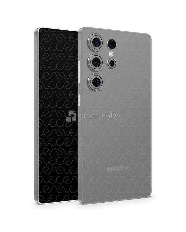 Galaxy S25 Ultra (2025) Vinyl Skin Mockup PSD Template Angled — VecRas