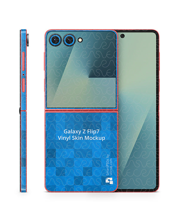 Samsung Galaxy Z Flip7 2025 | Skin Design Mockup PSD Template — VecRas