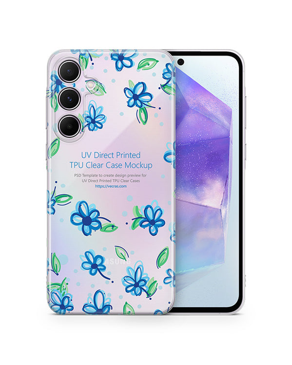 Galaxy A55 5G (2024) TPU Clear Case Mockup — VecRas
