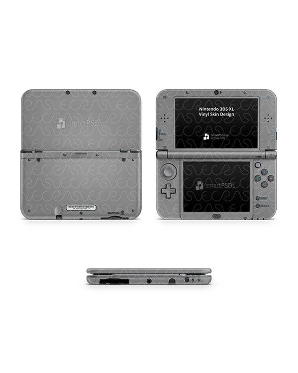Nintendo 3DS XL Handheld Gaming Skin Design Mockup PSD Template — VecRas