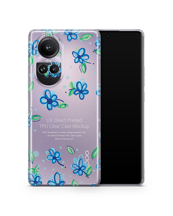 Oppo Reno 10 Pro 5G (2023) TPU Clear Case Mockup — VecRas