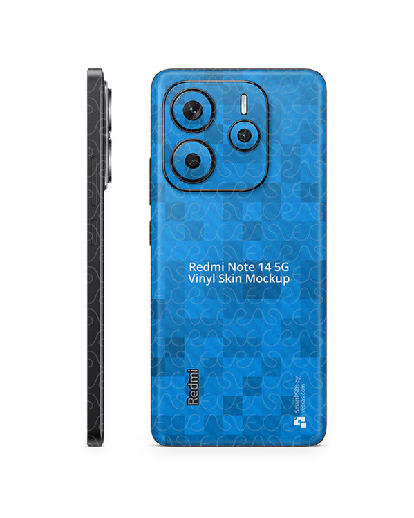 Redmi Note 14 5G 2024 Vinyl Skin Mockup PSD Template — VecRas