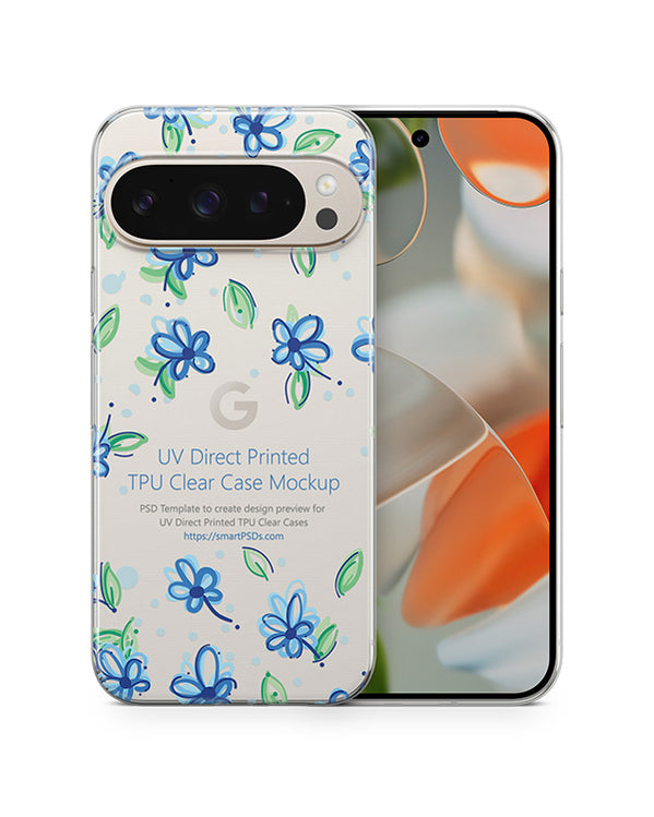 Google Pixel 9 Pro (2024) TPU Clear Case Mockup — VecRas