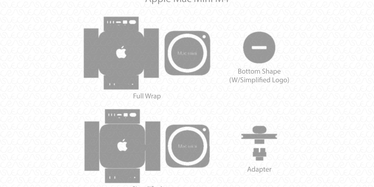 Mac Mini M4 Skin CutFile Vector Template Full Wrap SVG — VecRas