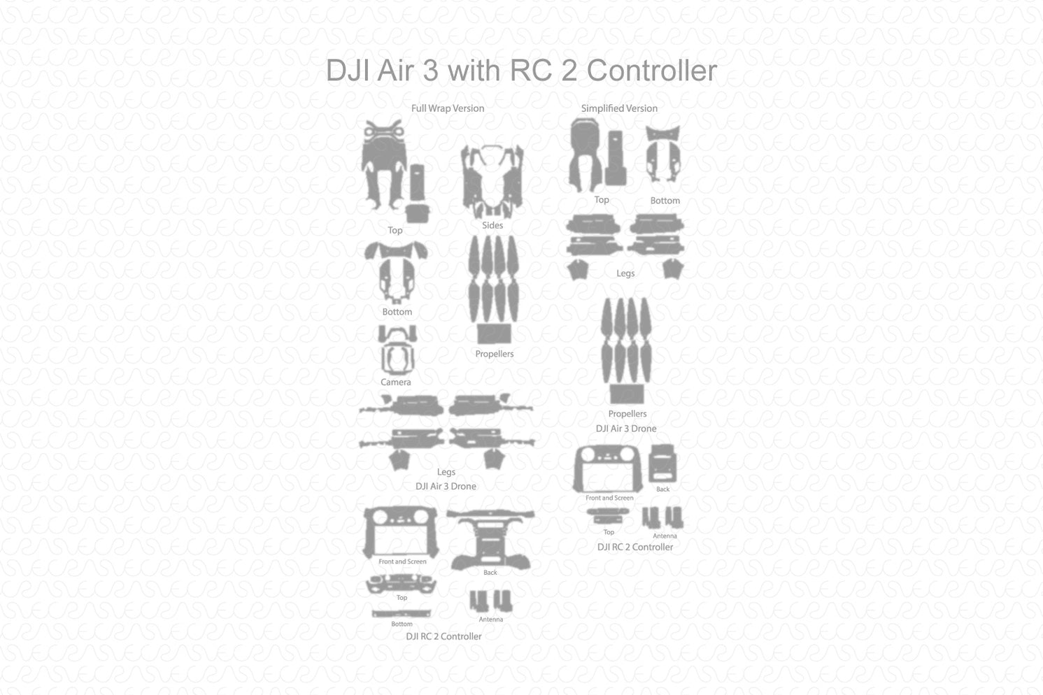 DJI Mavic Air 3 Drone Vector Skin Cutfile Template Full Wrap SVG — VecRas