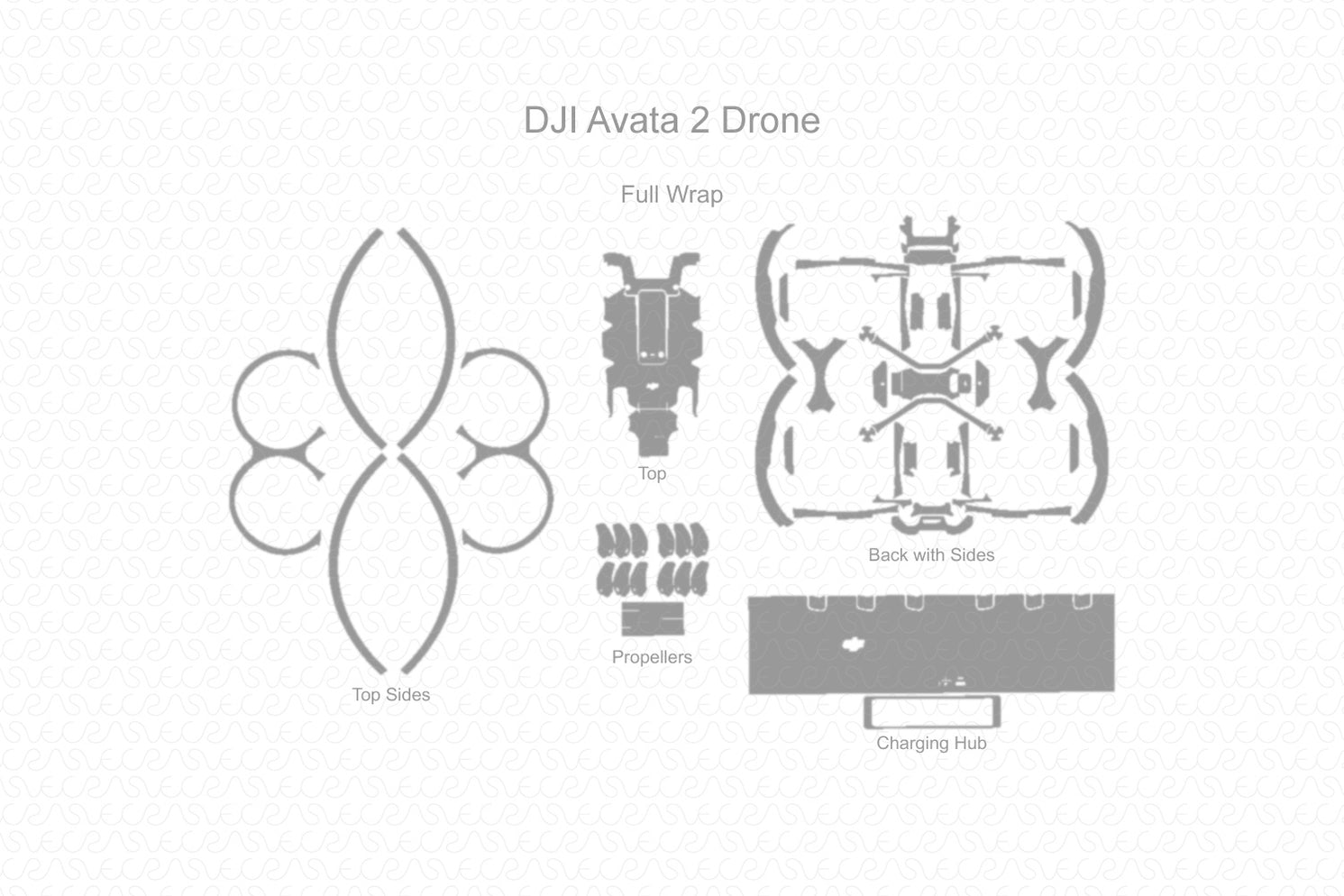 DJI Avata 2 Drone Skin CutFile Vector Template Full Wrap SVG — VecRas