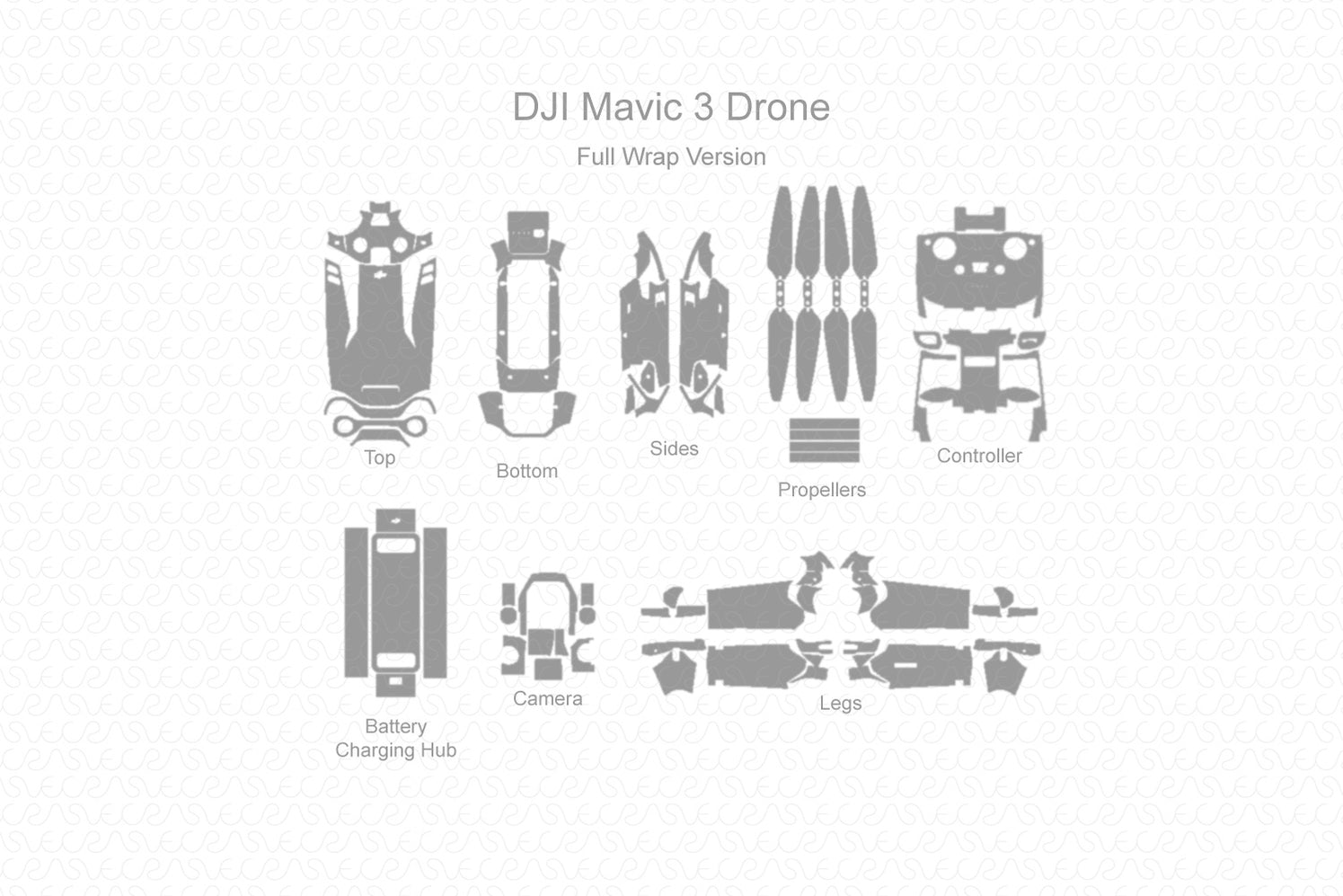 Cut Ready Vector Cut File Templates for DJI / Drone Skins in Ai, PLT ...