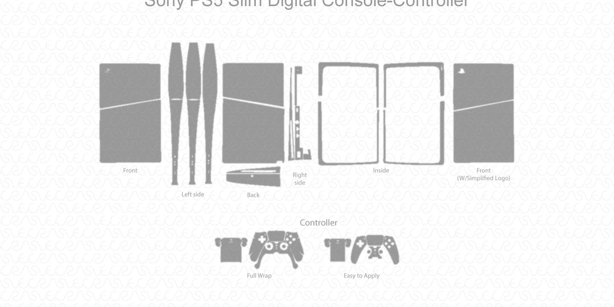 Exclusive Sony PS5 Slim Digital Console Skin CutFile Vector Template ...