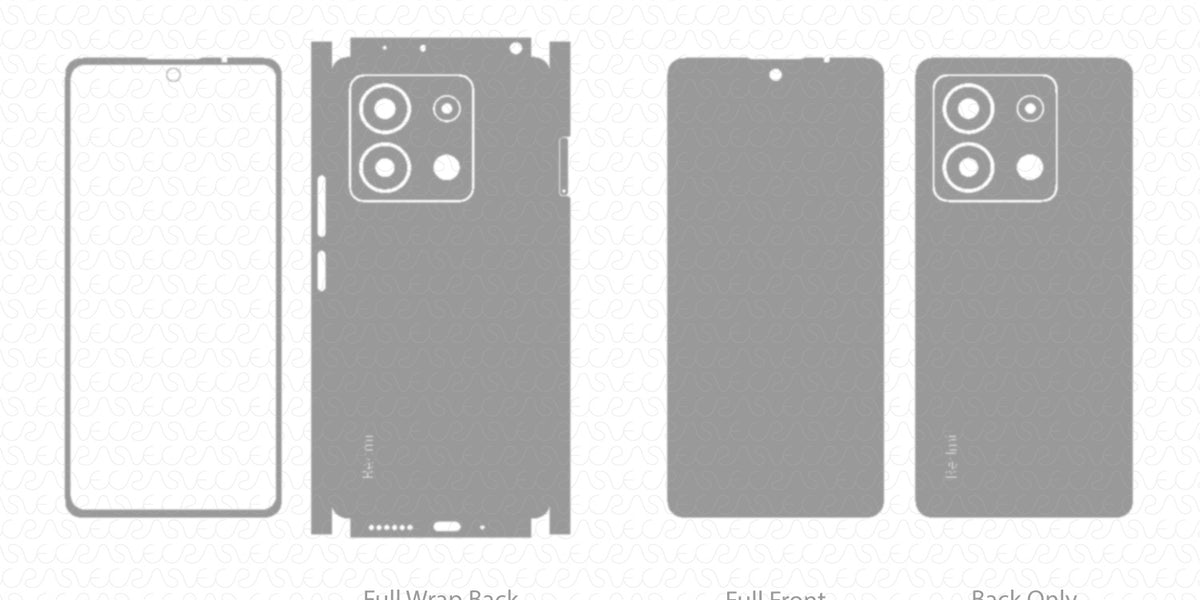 Redmi Note 13 Skin CutFile Vector Template Full Wrap SVG — VecRas
