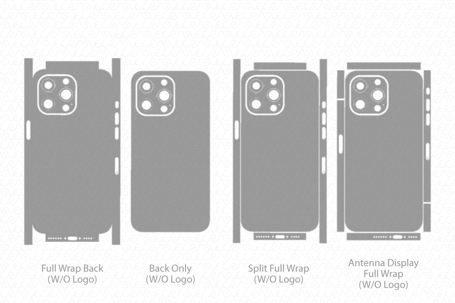 Most Precise iPhone 15 Pro Max Skin CutFile Vector Template Full Wrap ...