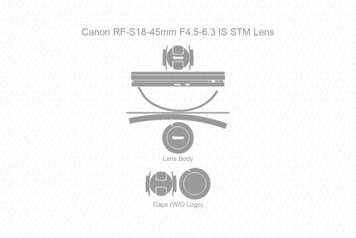 Canon RF-S18-45mm Lens Skin CutFile Vector Template Full Wrap SVG — VecRas