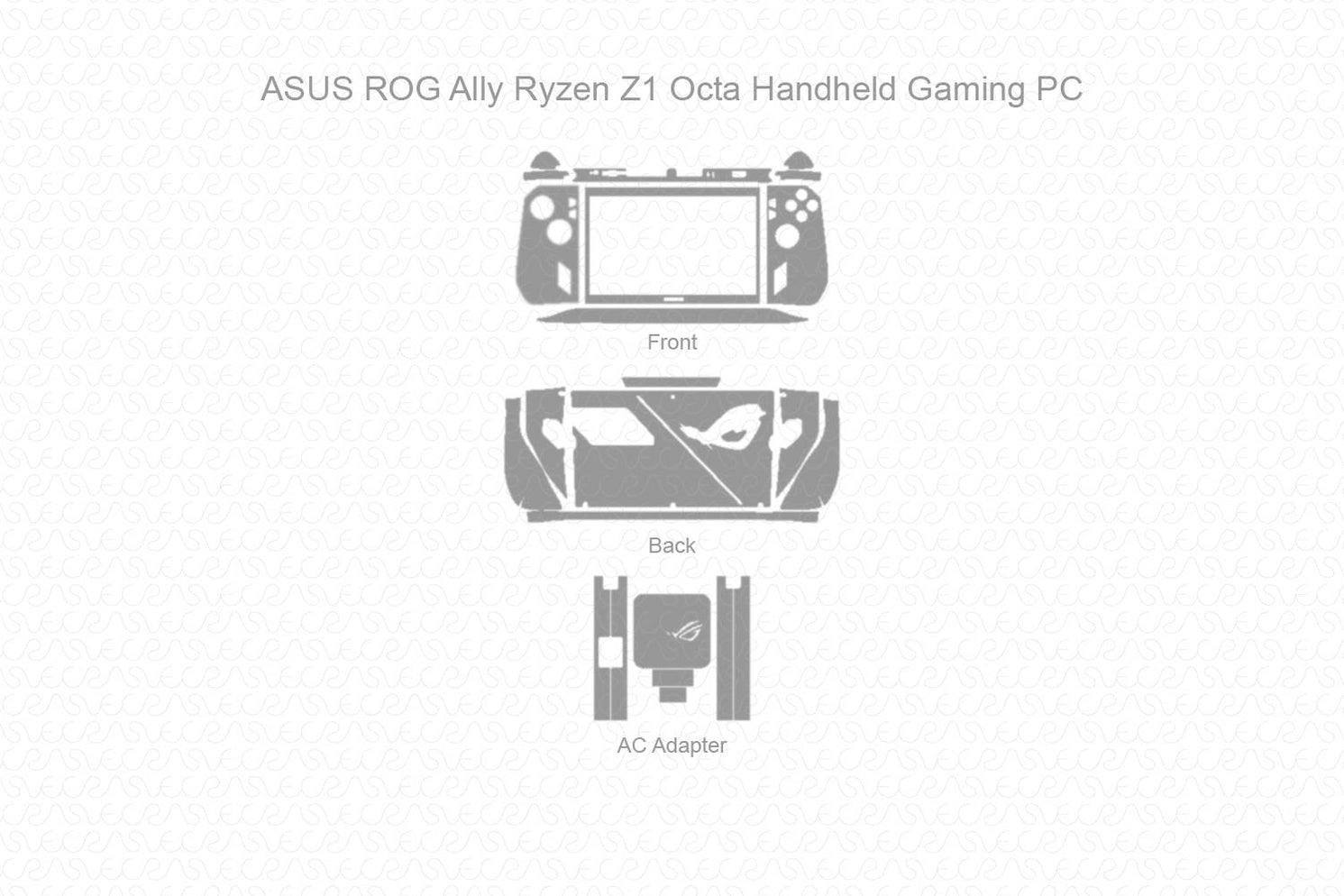 Most Precise ROG Ally Handheld Gaming PC Skin CutFile Vector Template ...