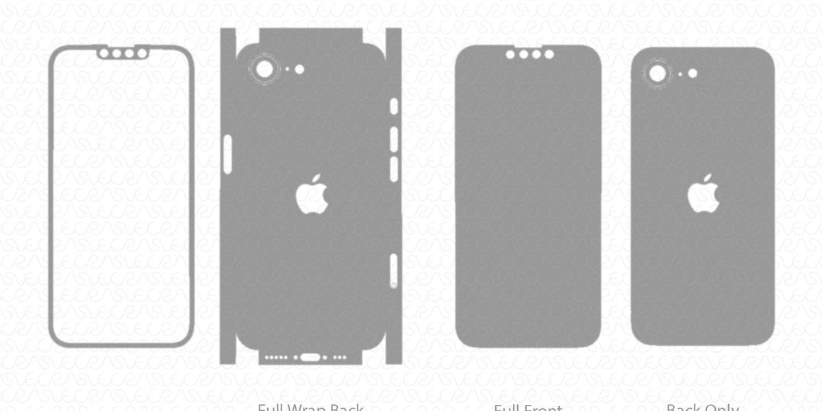 iPhone 16e Vector Skin Cutfile Template Full Wrap SVG — VecRas
