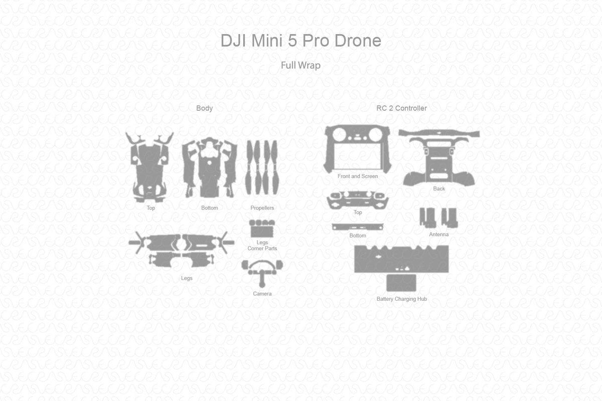 DJI Mini 5 Pro Drone Skin Template Vector — VecRas
