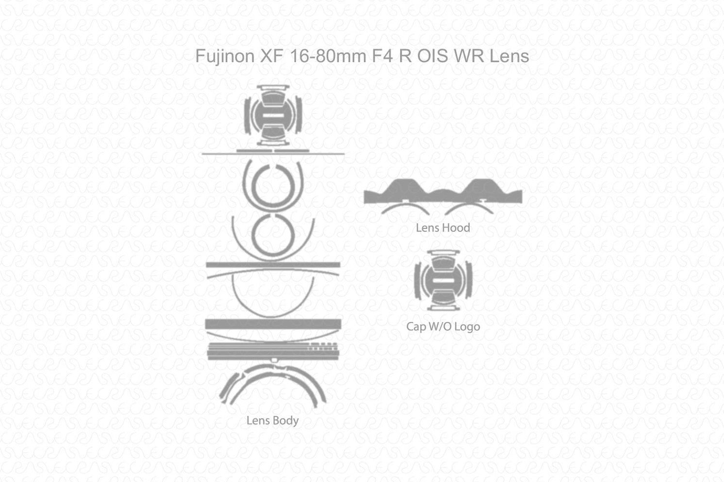 Fujinon XF 16-80mm Lens Skin CutFile Vector Template Full Wrap SVG — VecRas