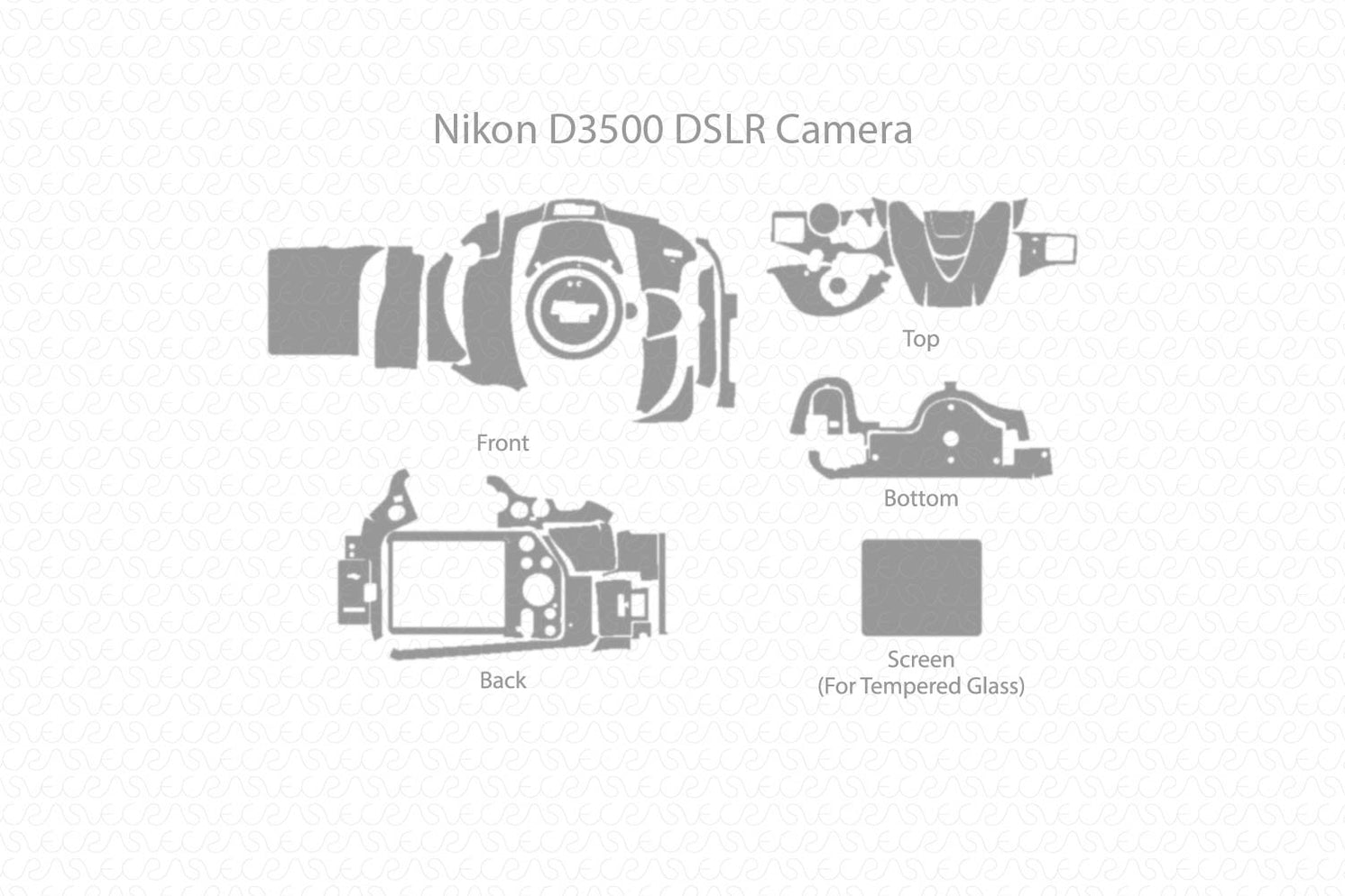 Exclusive Nikon D3500 DSLR Camera Skin CutFile Vector Template Full ...
