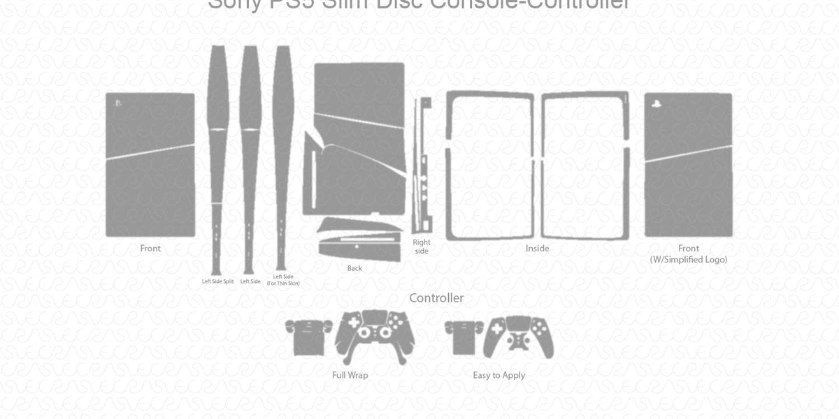 Exclusive Sony PS5 Slim Disc Console Skin CutFile Vector Template Full ...