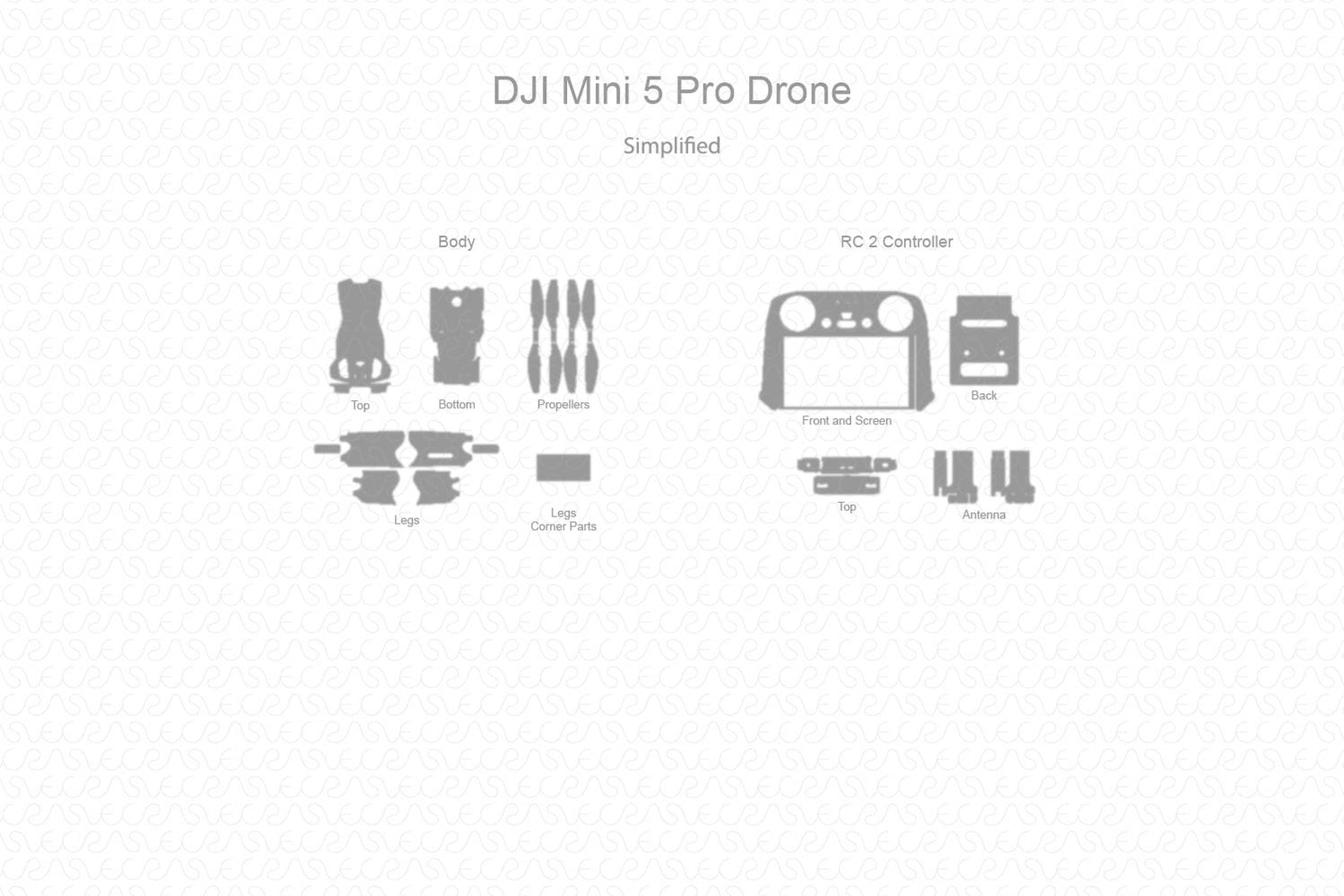 DJI Mini 5 Pro Drone Skin Template Vector — VecRas