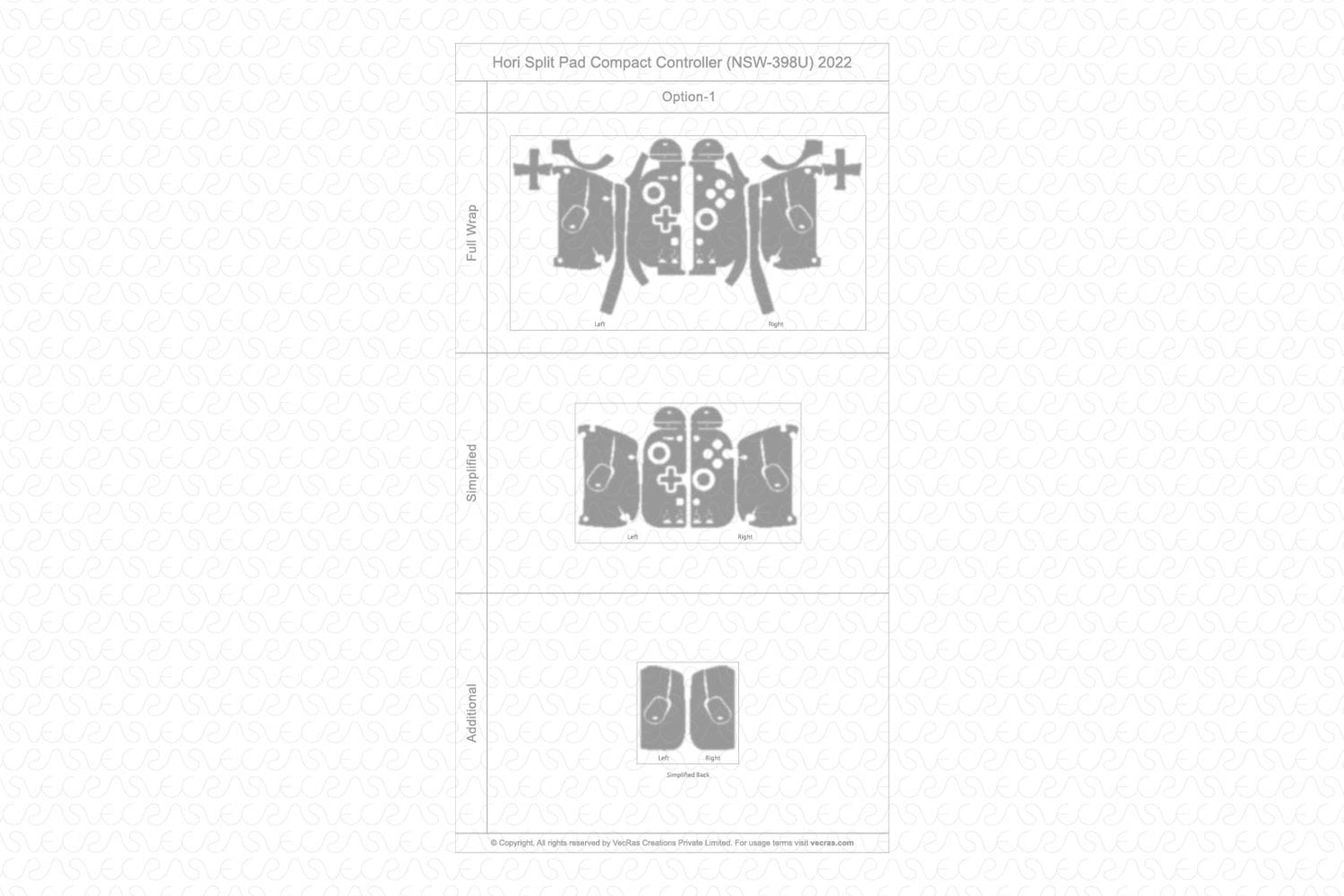 Hori Split Pad Compact Controller Vinyl Skin Cut File Template — VecRas