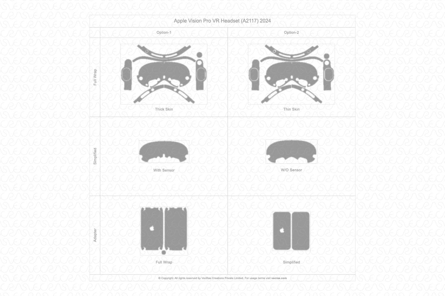 Apple Vision Pro VR Headset Vinyl Skin Cut File Template — VecRas