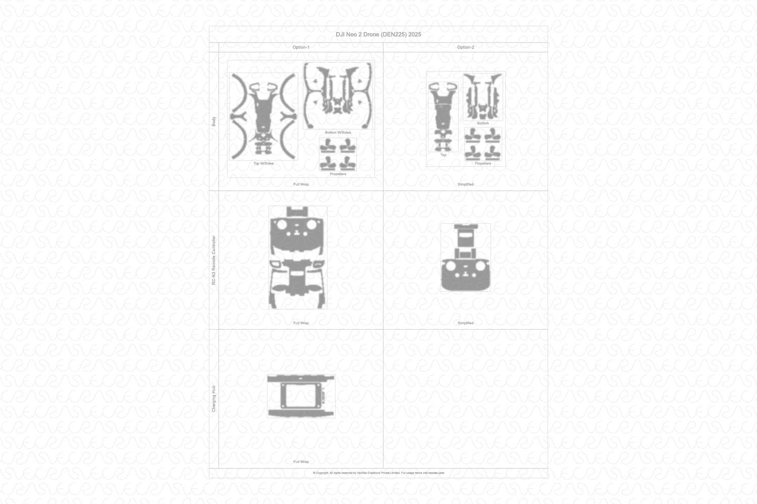 DJI Neo 2 Drone Skin Template Vector — VecRas