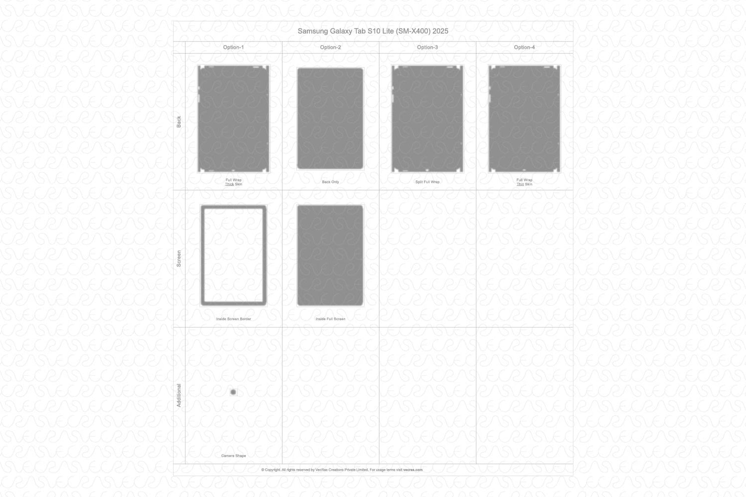 Galaxy Tab S10 Lite 2025 Vinyl Skin Cut File Template — VecRas