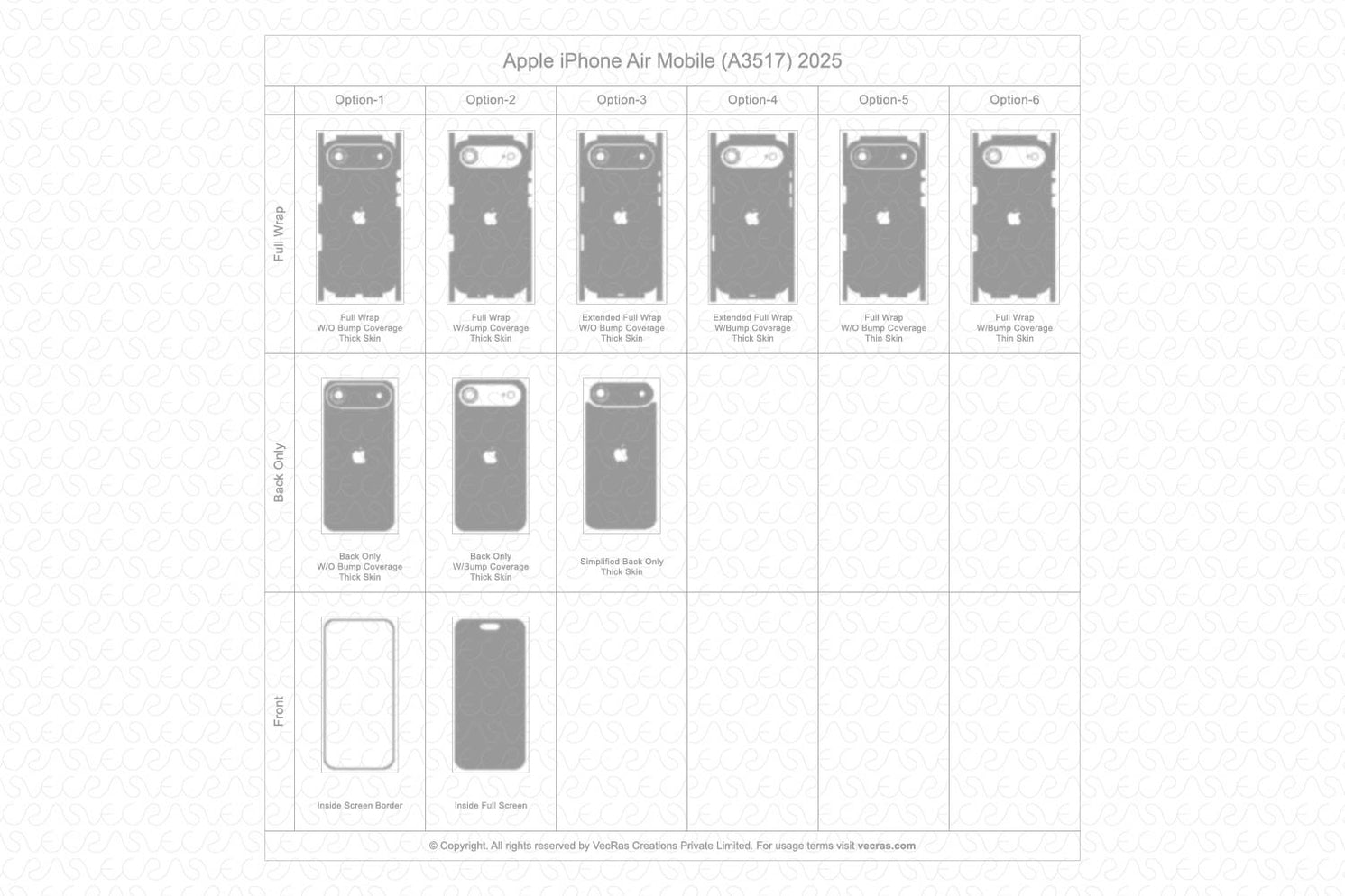 Apple iPhone Air Mobile 2025 | Vinyl Skin Cut File Template — VecRas