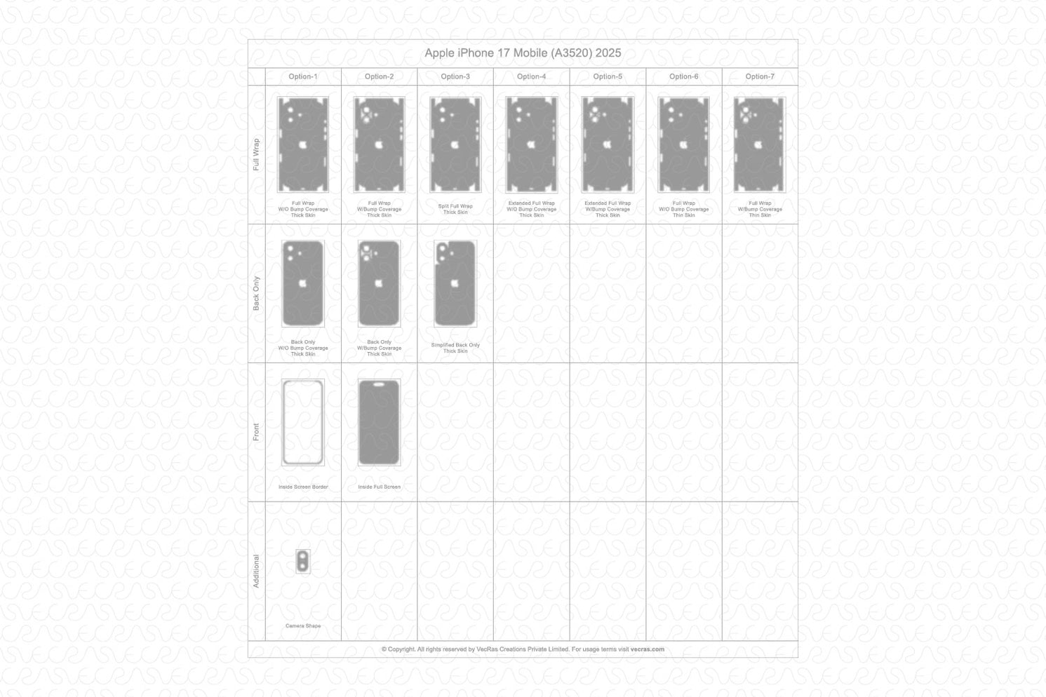 Apple iPhone 17 Mobile 2025 | Vinyl Skin Cut File Template — VecRas