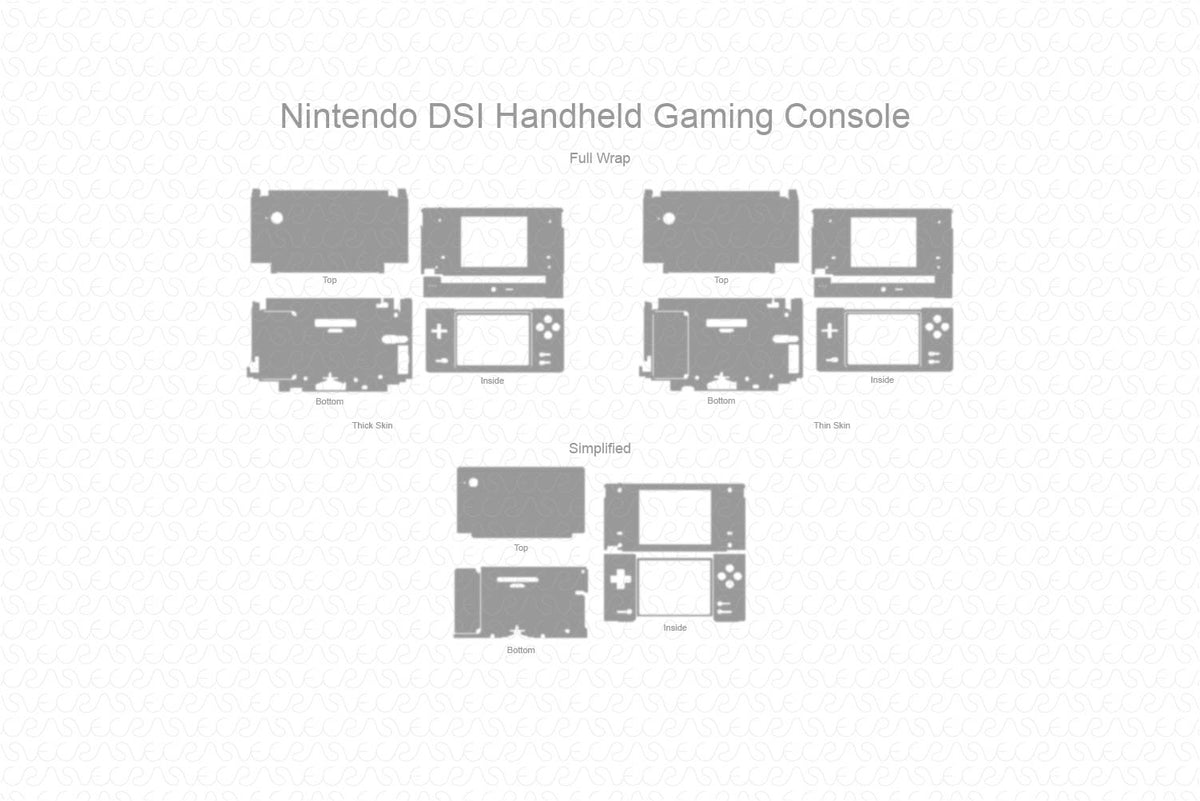 Nintendo DSI Handheld Gaming Console Vinyl Skin Cut File Template — VecRas