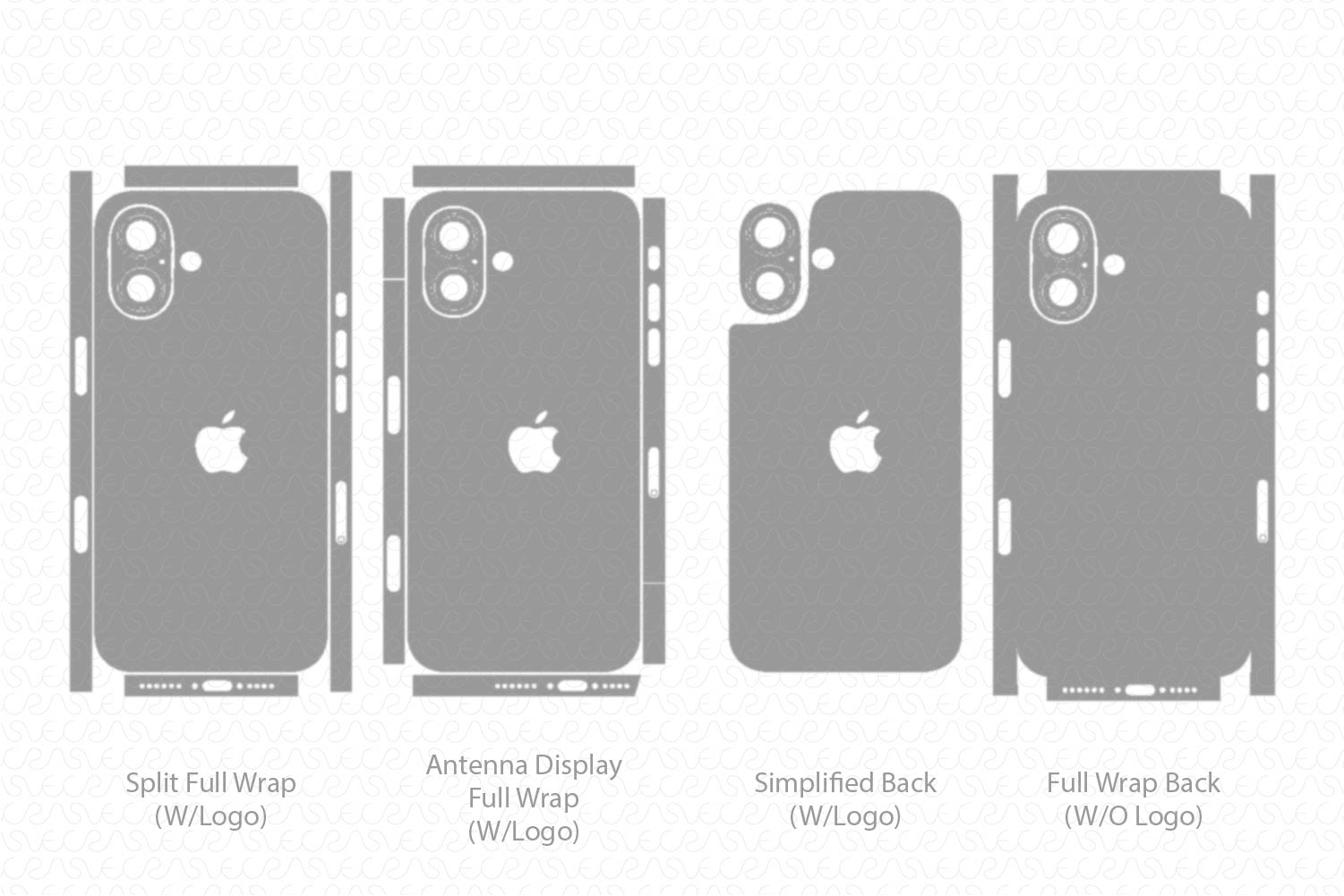 iPhone 16 Skin CutFile Vector Template Full Wrap SVG — VecRas