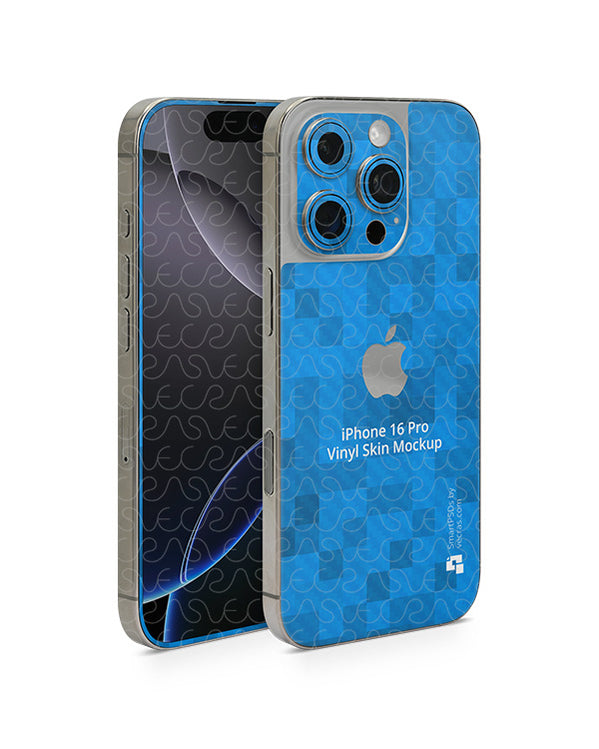 iPhone 16 Pro (2024) PSD Skin Mockup Template Angled — VecRas