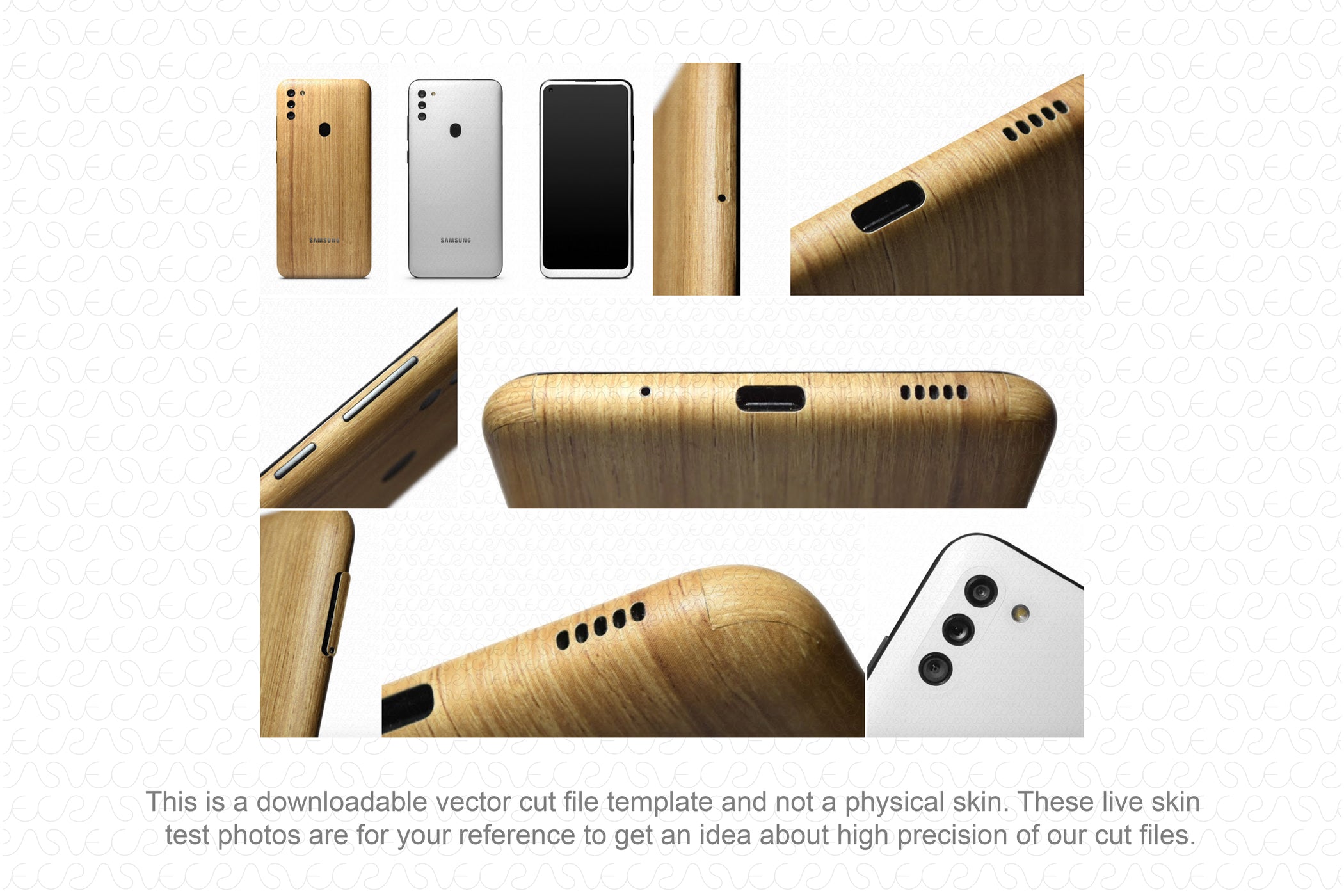 Galaxy M11 Skin CutFile Vector Template Full Wrap SVG — VecRas