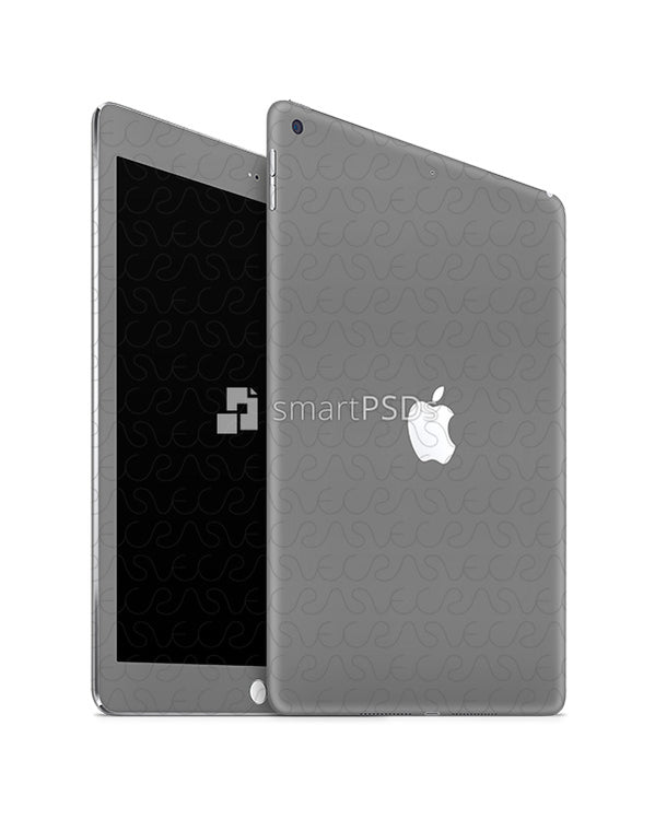 Apple iPad (9.7) 2018 Tablet Skin Design Template (Front-Back Angled ...