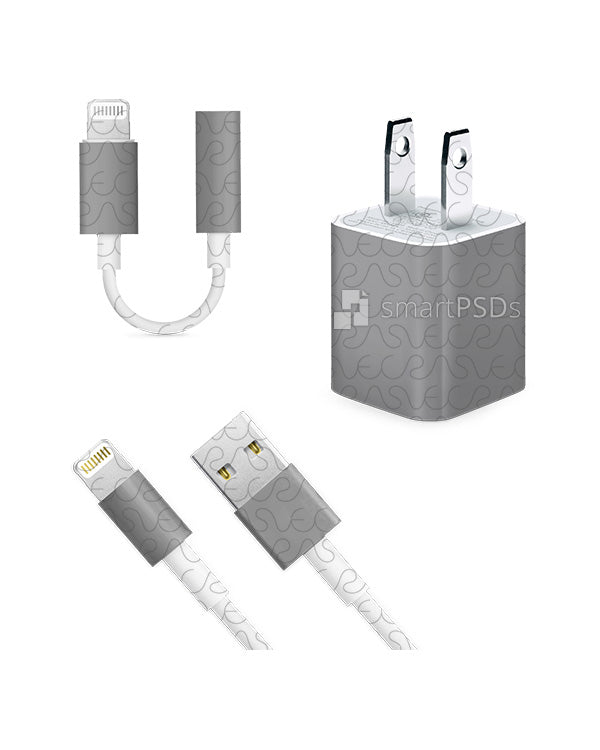 Apple iPhone Power Adapter Vinyl Skin Design Mockup — VecRas