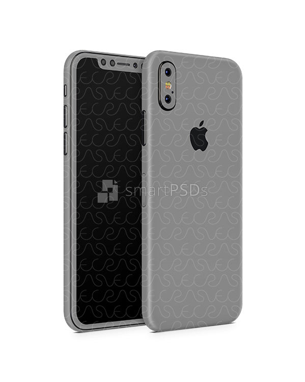 Apple iPhone X Vinyl Skin Design Mockup (Front-Back Angled) — VecRas