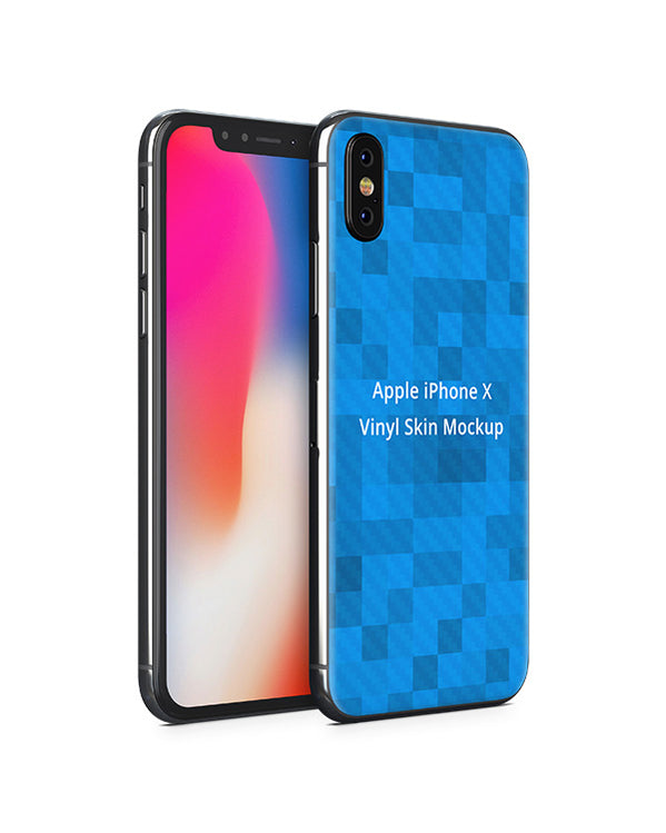 Apple iPhone X Vinyl Skin Design Mockup (Front-Back Angled) — VecRas
