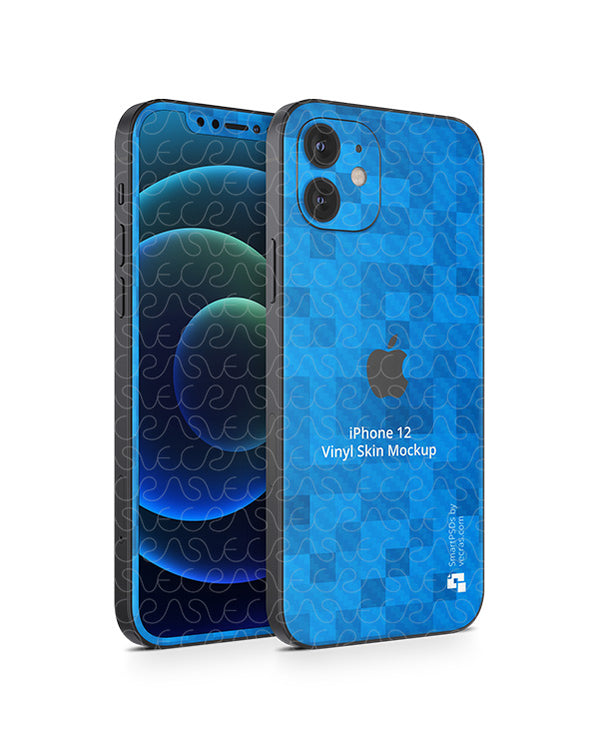 iPhone 12 PSD Skin Mockup Template (Angled) — VecRas