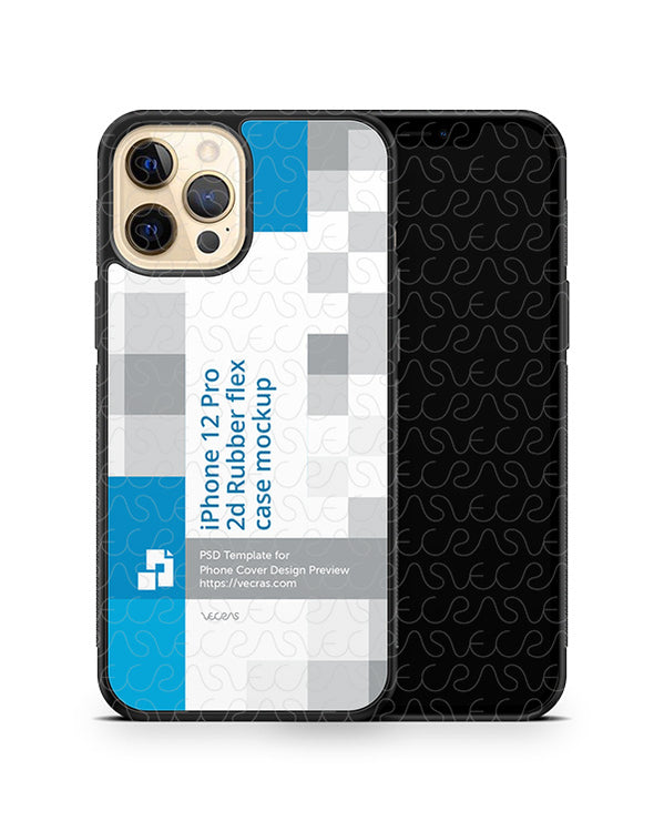 iPhone 12 Pro (2020) 2d Rubber Flex Case Design Mockup — VecRas