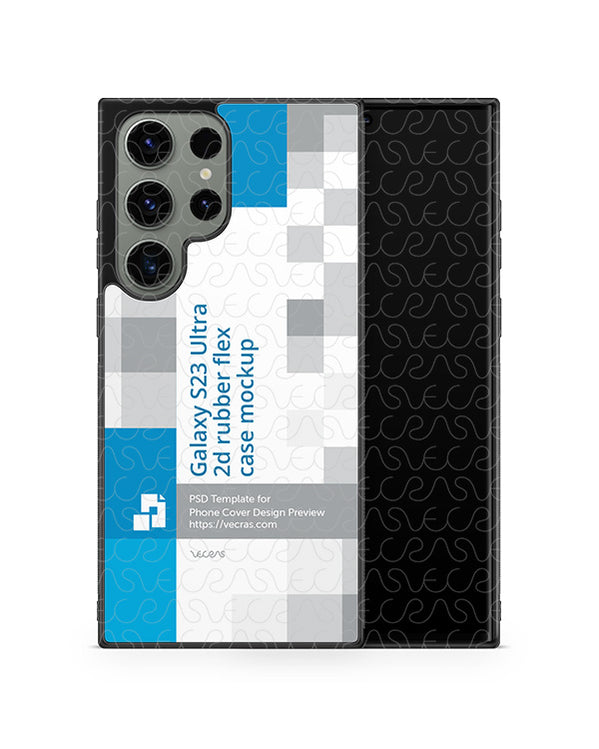 Galaxy S23 Ultra (2023) 2d Rubber Flex Case Design Mockup — VecRas