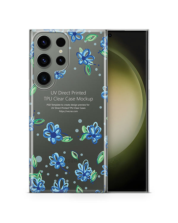 Galaxy S23 Ultra (2023) TPU Clear Case Mockup — VecRas