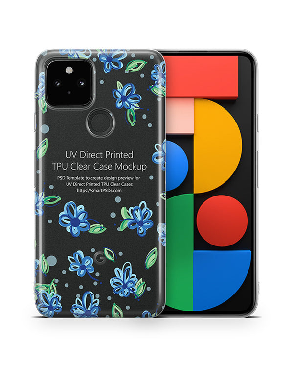 Google Pixel 5 5G (2020) TPU Clear Case Mockup — VecRas