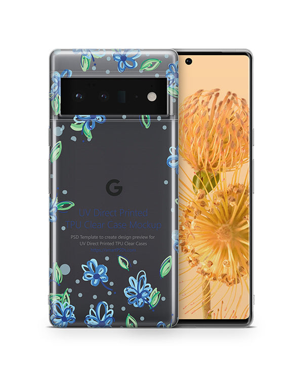 Google Pixel 6 Pro (2021) TPU Clear Case Mockup — VecRas