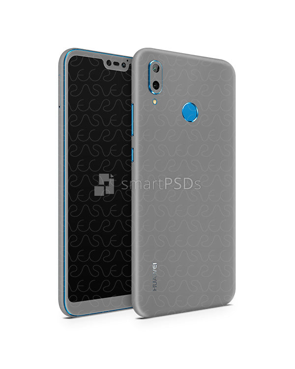 Huawei P20 Lite Vinyl Skin Design Mockup 2018 (Front-Back Angled) — VecRas